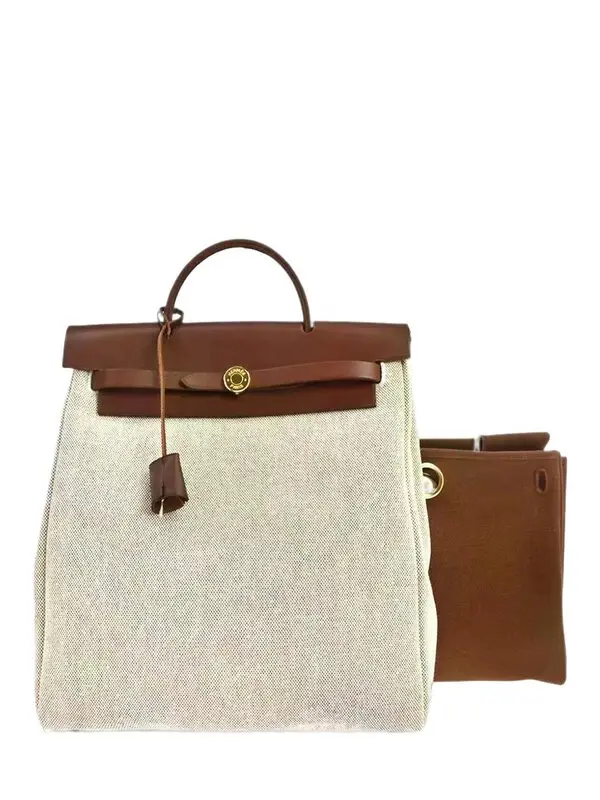 Hermès Toile H Officier Herbag A Dos 2-in-1 Backpack - Neutrals