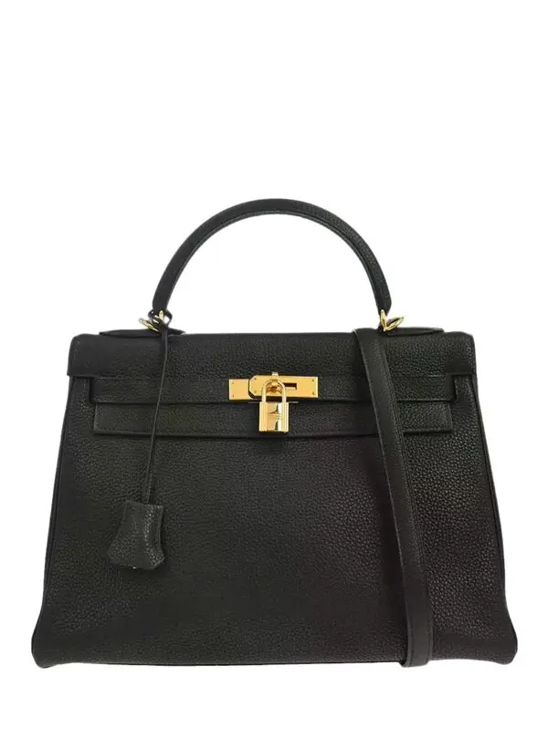 Hermès 2002 Kelly 32 Retourne Satchel Bag - Black