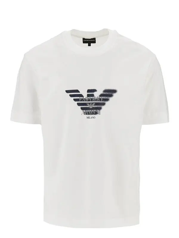 Emporio Armani Jerey T-hirt With Logo Print - White