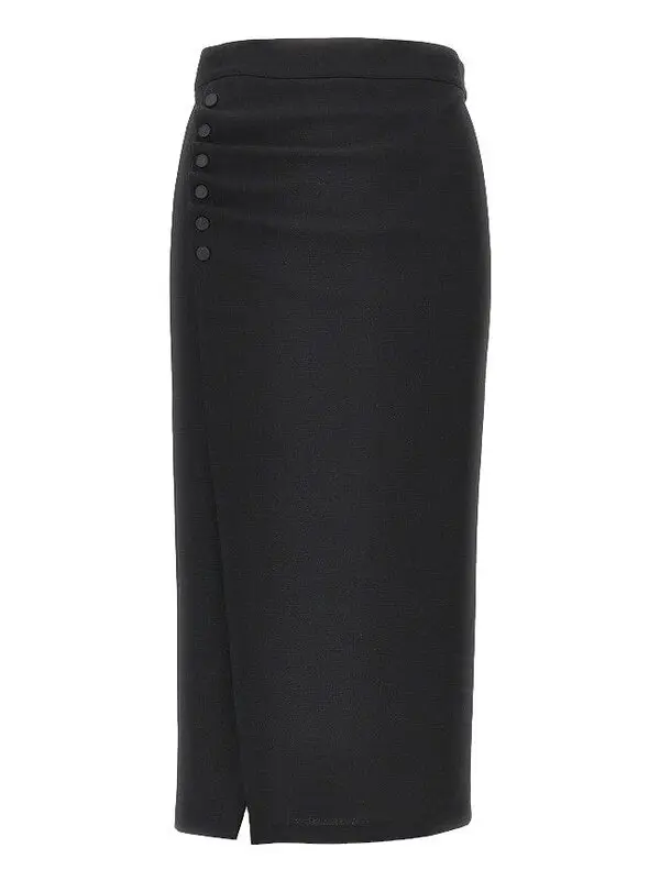 Emporio Armani Viscose-blend Midi Skirt - Black