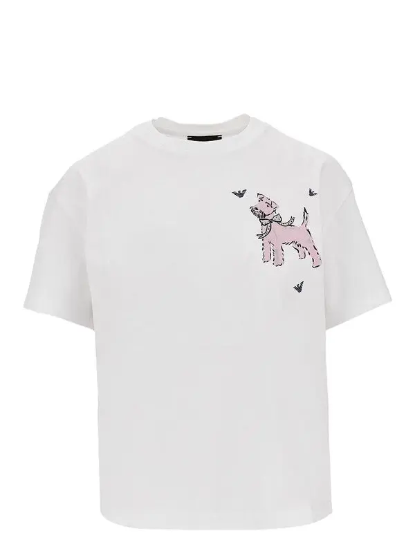Emporio Armani Jersey T-shirt With Print - White