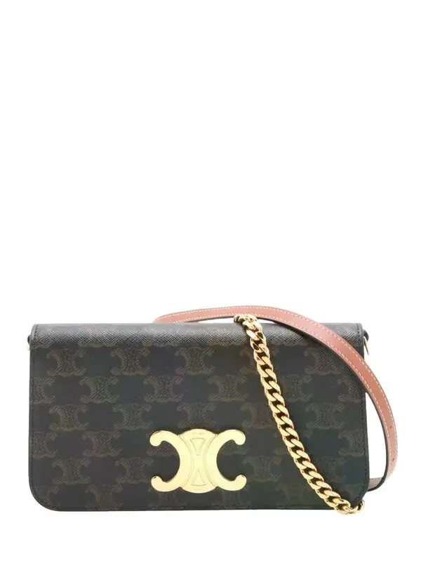 Celine Triomphe Coated Canvas Multi Pochette Satchel - Brown
