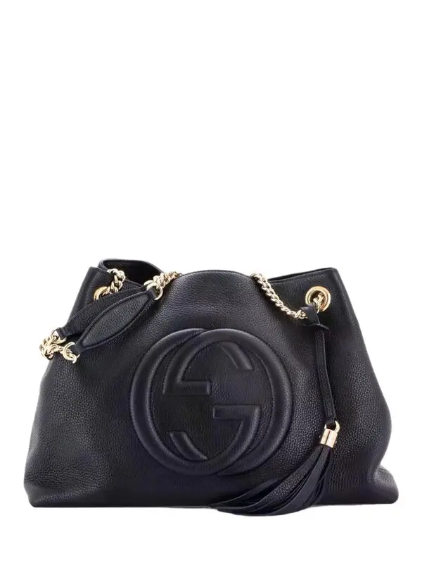 Gucci Soho Chain Strap Leather Medium Shoulder Bag - Black