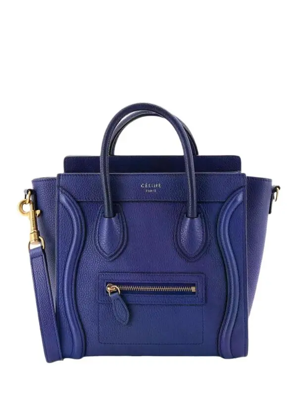 Celine Luggage Bag Grainy Leather Nano Crossbody Bag - Blue