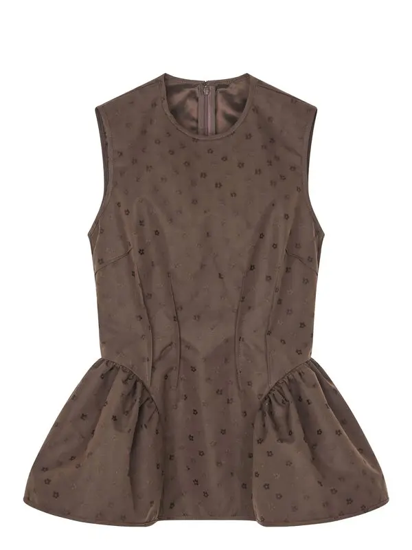 Cecilie Bahnsen Iris Jacquard Top - Brown