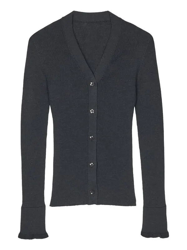 Cecilie Bahnsen Merino Wool Cardigan - Grigio