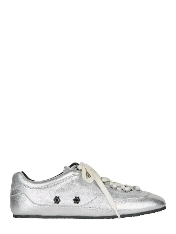 Cecilie Bahnsen Blaise" Metallic Leather Sneakers - Silver