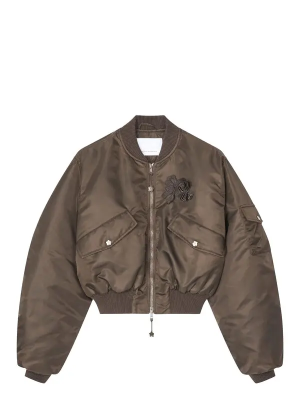 Cecilie Bahnsen Technical Nylon Bomber Jacket - Brown