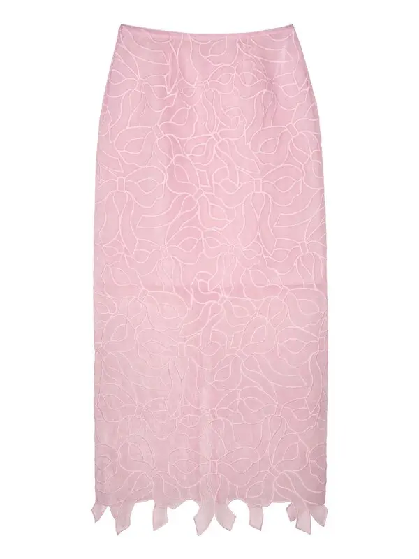 Cecilie Bahnsen Skirt With Bow Embroidery - Rosa