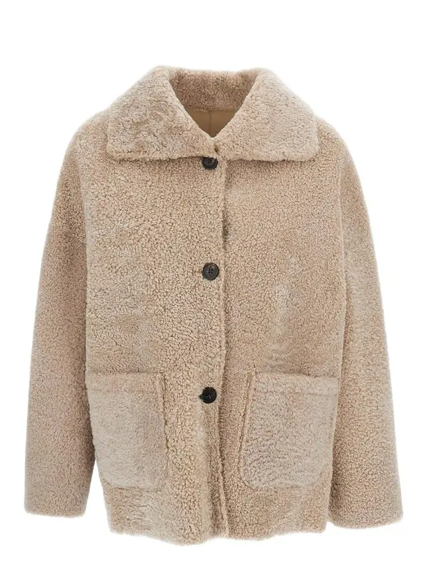 ARMA Reversible Nappa Leather And Shearling Jacket - Beige