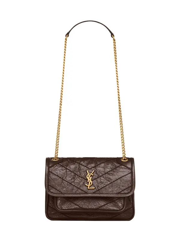 Saint Laurent Niki Mini In Vintage Leather - Arabica