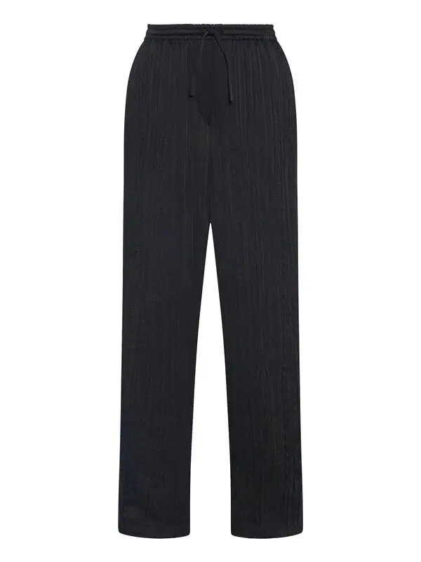 THE ROW Mid-rise Cotton Voile Straight Leg Pants - Black