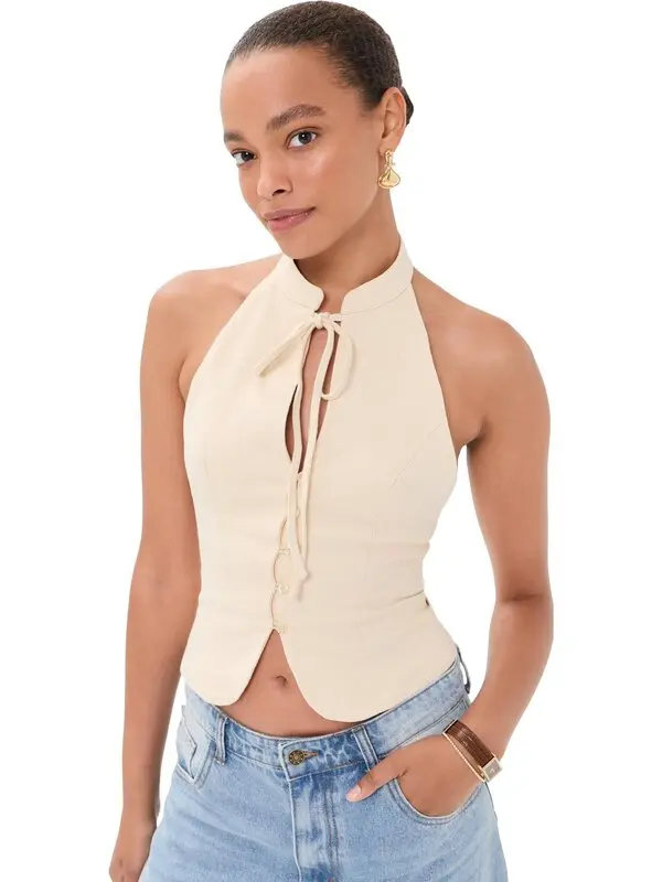 Lioness Utopian Halter Neck Top - Deep Wheat