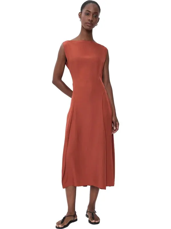 Theory Drape Parachute Dress - Umber