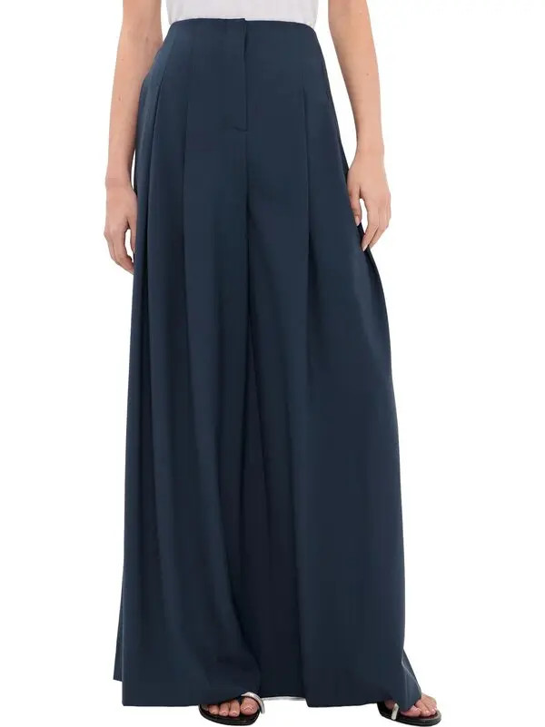 TWP Pleated Wide-leg Trousers - Blueberry