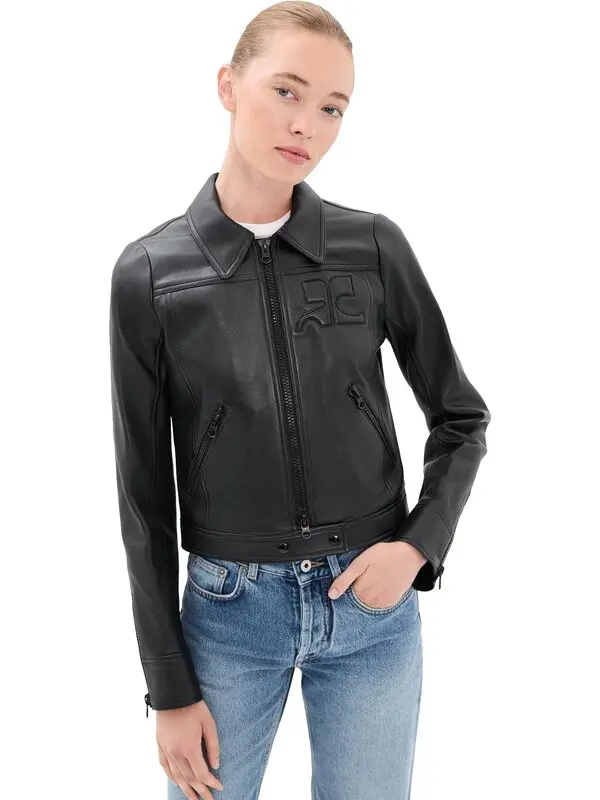 COURREGES Reedition Leather Jacket - Black
