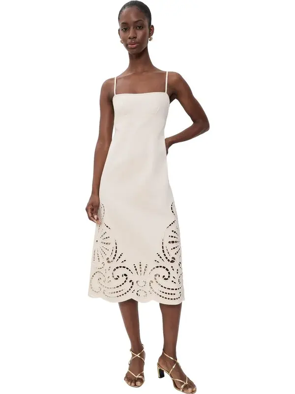 Ulla Johnson The Jane Eyelet Denim Dress - Cowrie