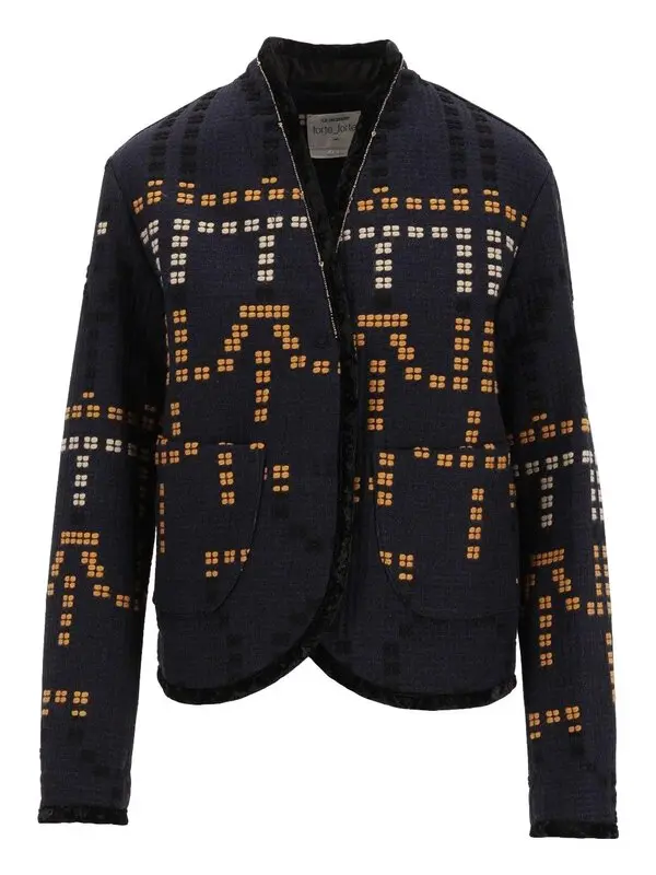 FORTE_FORTE Samarcanda" Jacquard Jacket - Blue