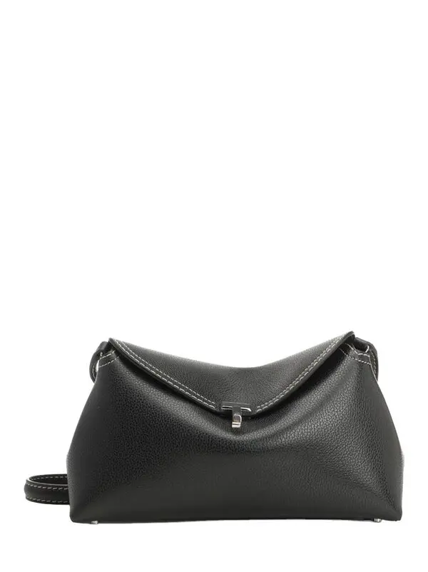 TOTEME T-lock Large Leather Clutch - Black