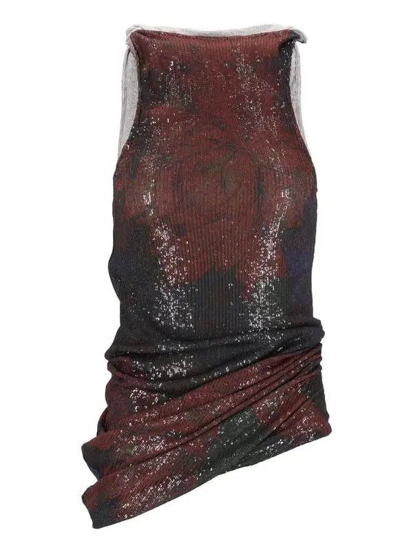 MAISON MARGIELA Sleeveless Draped Printed Top - Multicolor