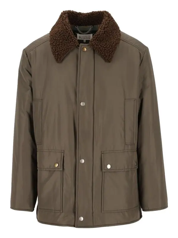MAISON MARGIELA Soft Collared Parka With Sheepskin-effect Collar - Green