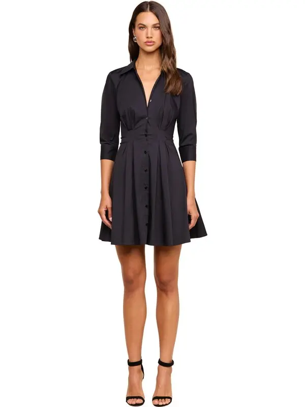 L'Agence Journi Shirt Dress - Black