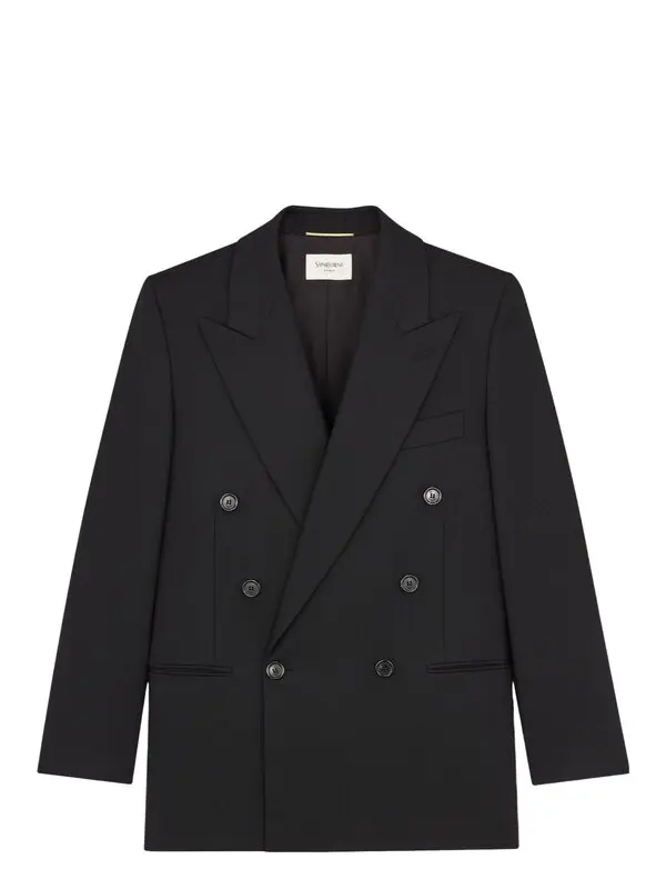 Saint Laurent Double-breasted Wool Jacket - Black