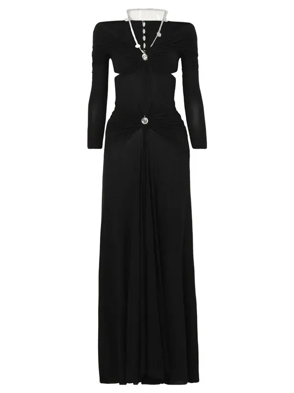 Rabanne Cut-out Embellished Maxi Dress - Black
