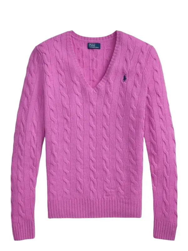 Polo Ralph Lauren Cable-knit V-neck Sweater - Pink