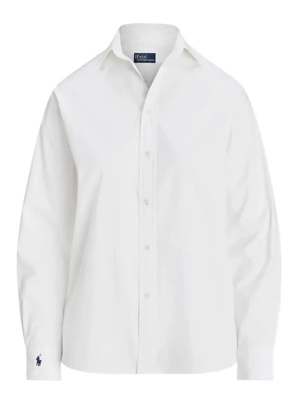 Polo Ralph Lauren Classic Collared Long-sleeve Shirt - White