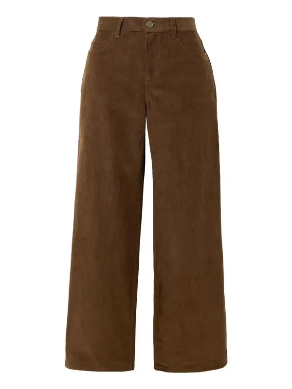 Le Kasha Vicence Cotton-corduroy Wide-leg Pants - Chocolate-colored