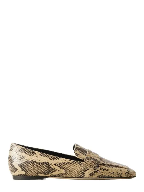 AeydĒ Imitation Snake-pattern Loafers - Brown