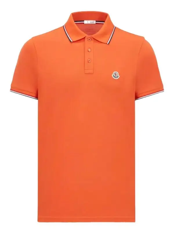 Moncler Logo Patch Polo Shirt - Orange