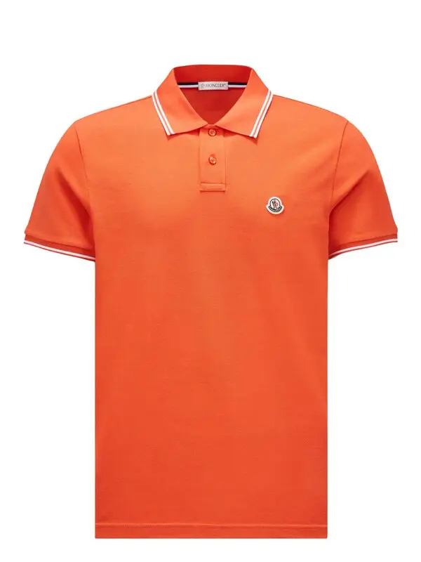 Moncler Logo Patch Polo Shirt - Orange