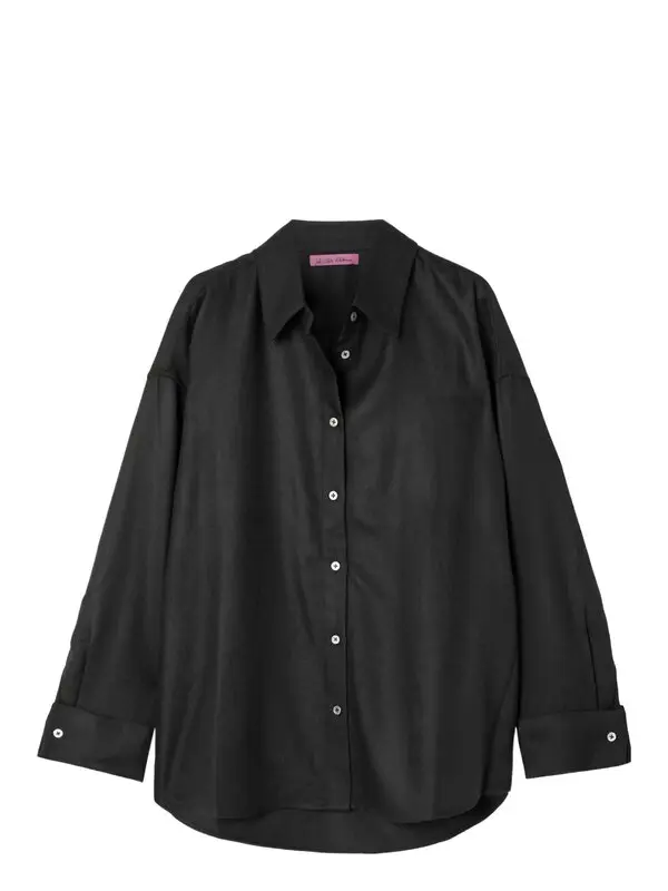 THE ELDER STATESMAN Wool And Cashmere Blend Shirt - Black