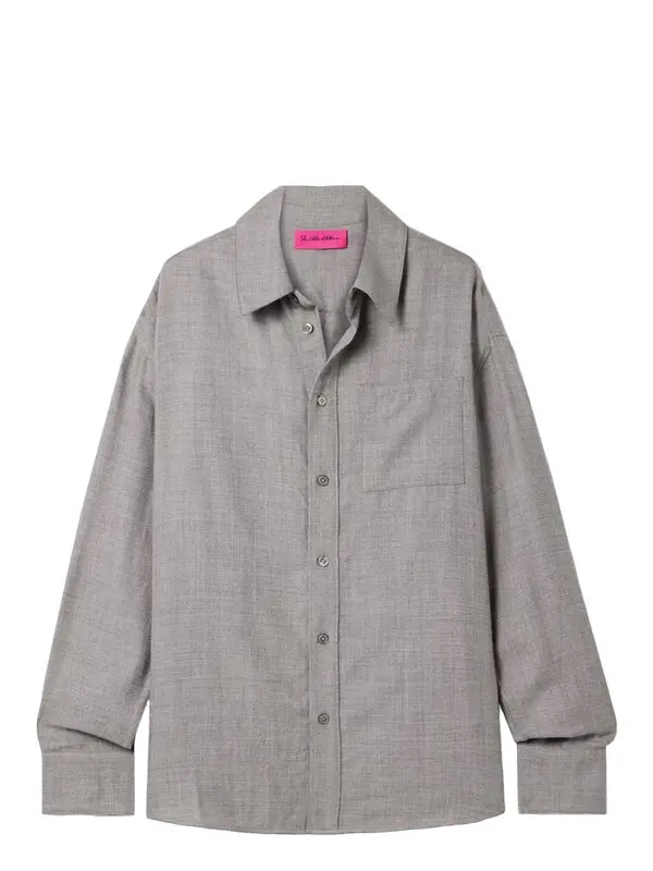 THE ELDER STATESMAN Long-sleeve Wool And Cashmere Blend Shirt - Grey
