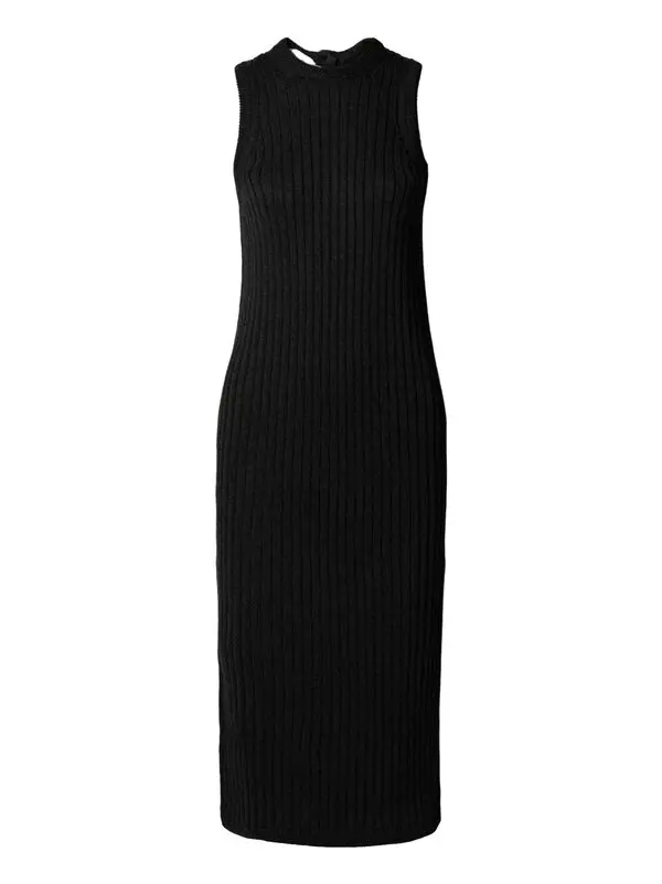 Proenza Schouler Leighton Ribbed Knit Dress - Black