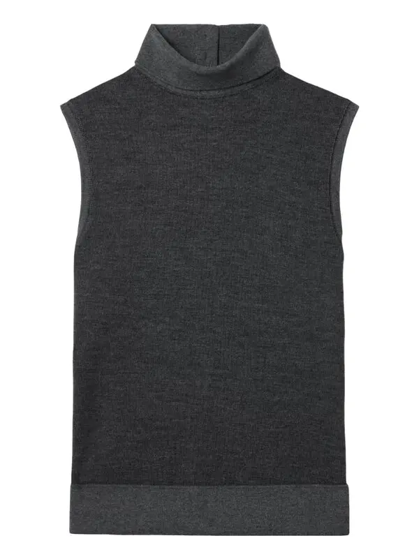 Proenza Schouler Sandrine Ribbed Turtleneck Vest - Grey