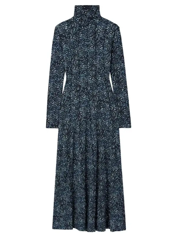 Proenza Schouler Mabel Ruffle Knit Dress - Navy Blue
