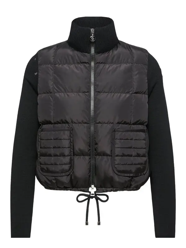 Moncler Square-quilted Padded Zip-up Cardigan - Black