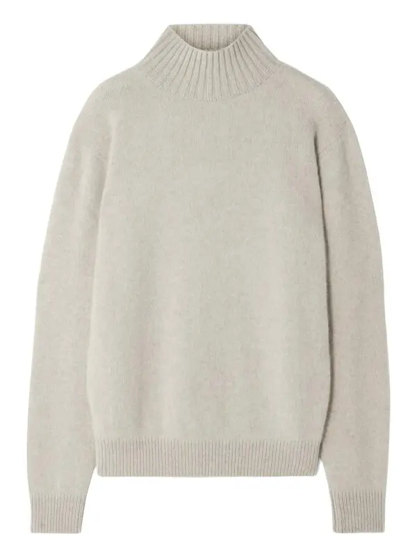 THE ELDER STATESMAN Cashmere Turtleneck Sweater - Off White
