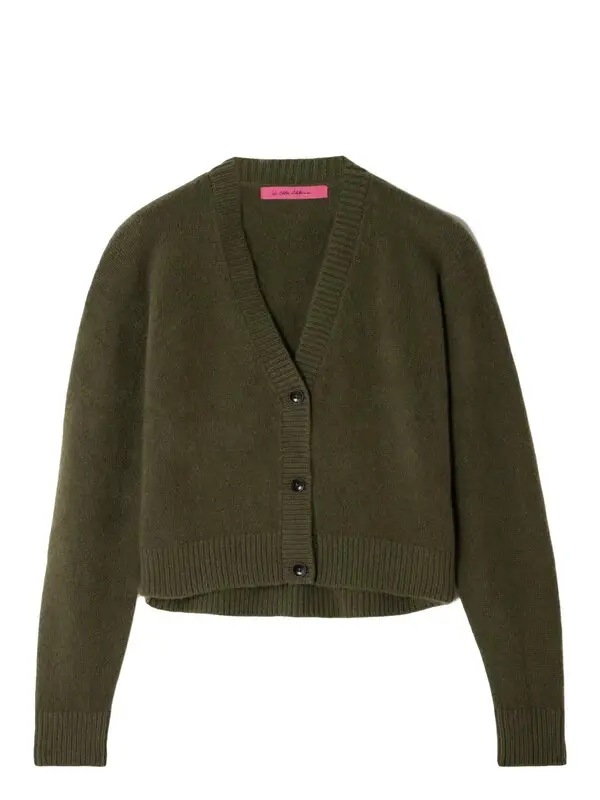 THE ELDER STATESMAN Cashmere Cropped Cardigan - Green