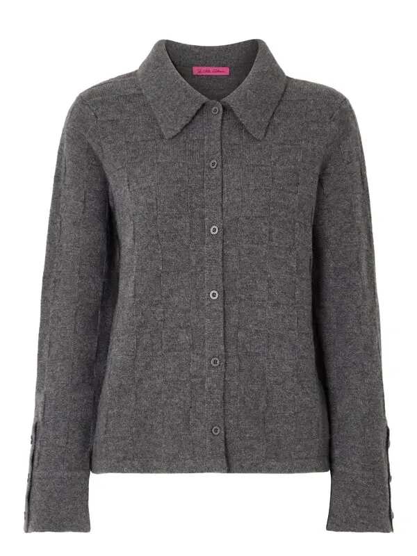 THE ELDER STATESMAN Long-sleeved Cashmere Cardigan - Grey