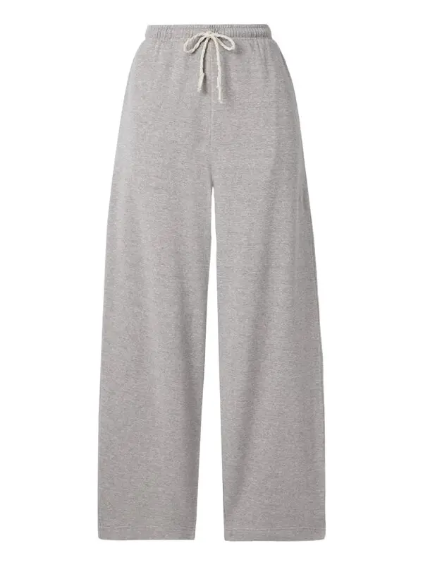 THE ELDER STATESMAN Daily Wide-leg Sweatpants - Light Gray