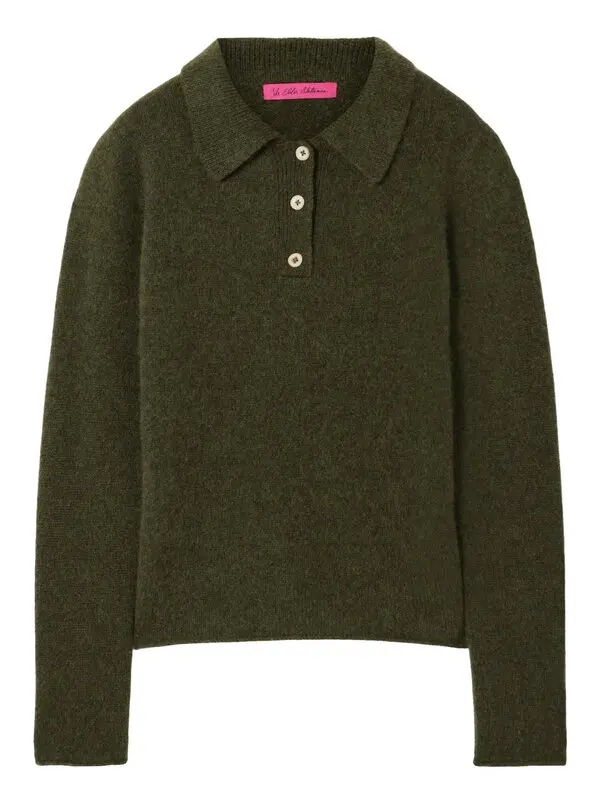 THE ELDER STATESMAN Cashmere Polo Shirt - Green