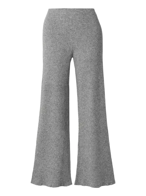 THE ELDER STATESMAN Ribbed Wide-leg Trousers - Grey