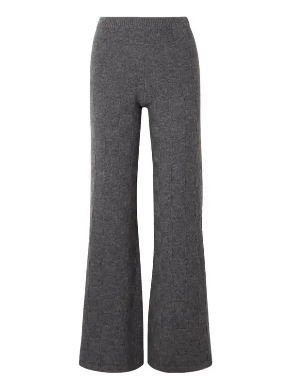 THE ELDER STATESMAN Cashmere Wide-leg Track Pants - Grey
