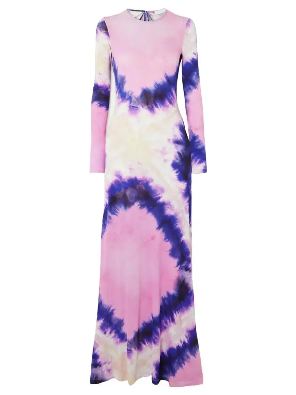 Rabanne Tie-dye Print Crewneck Maxi Dress - Multicolour
