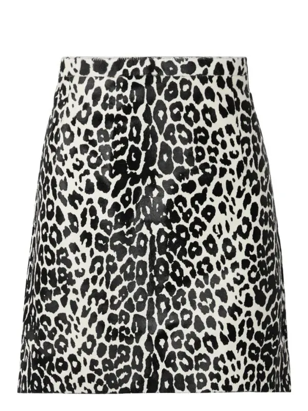 Michael Kors Leopard Print Mini Skirt - Black