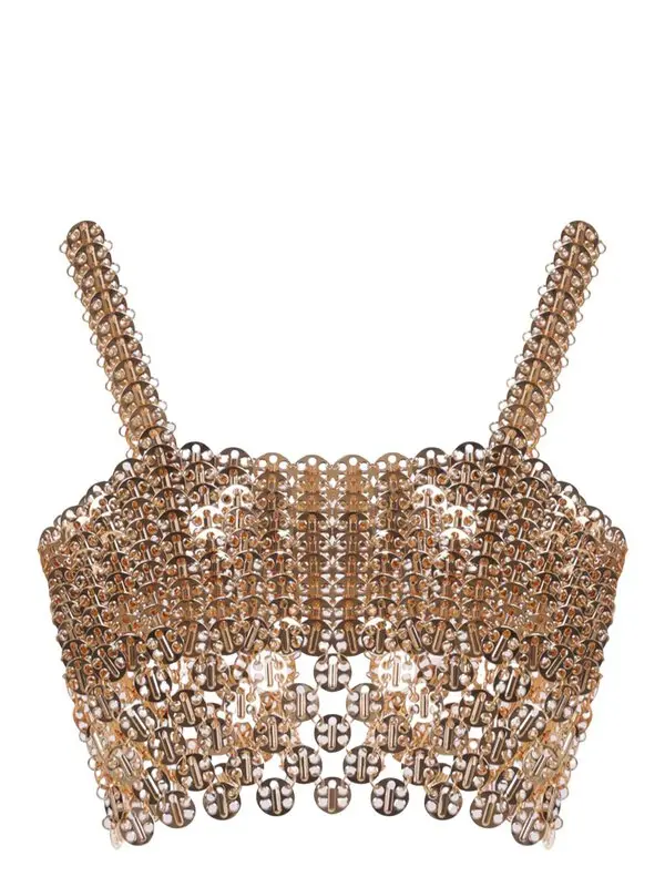 Rabanne Chain-link Crop Top - Golden